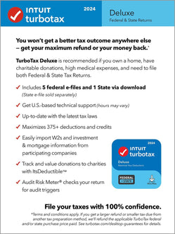 TurboTax Deluxe 2024 Tax Software, Federal & State Tax Return